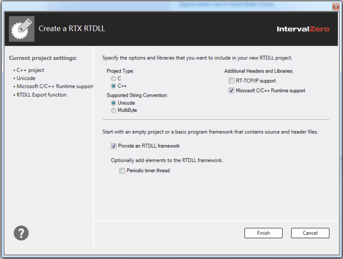 Using the RTX RTDLL Template